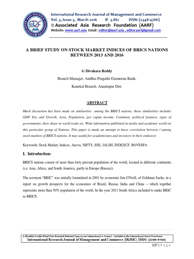 Brics Paper PDF | PDF | Bric | Correlation And Dependence