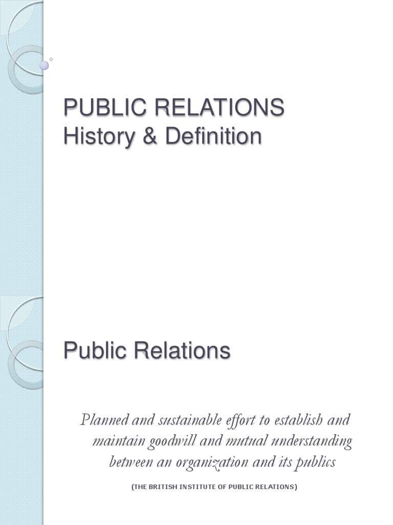 Public Relations: History & Key Concepts | PDF | Politics | Social Science