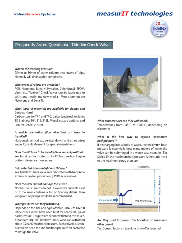 MeasurIT Tideflex FAQ 0910 | PDF | Pipe (Fluid Conveyance) | Valve