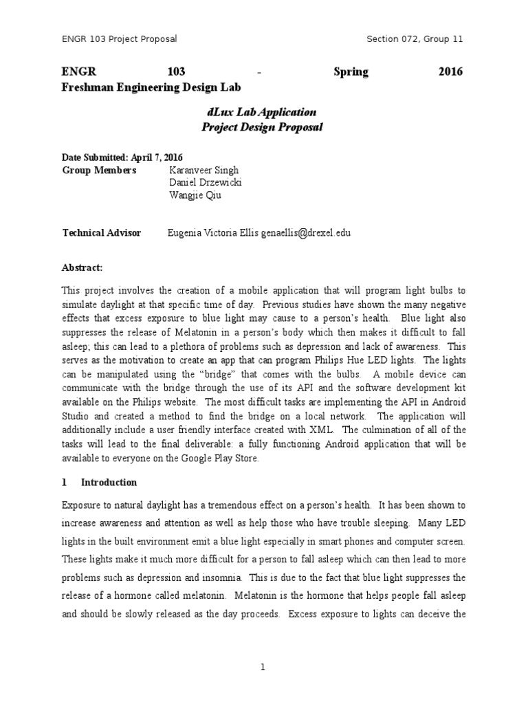 Engr 103 - Spring 2016 Freshman Engineering Design Lab | PDF | Application Programming Interface ...