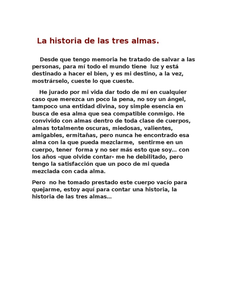 La Historia de Las Tres Almas | PDF | Alma | Esencia