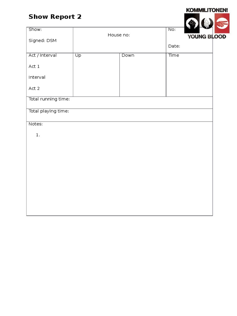 Show Report Template | PDF | Games & Activities | Foreign Language Studies