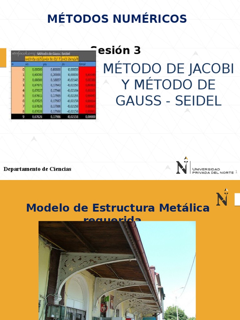 3 - Sesión 3-Método de Jacobi - Gauss Seidel | PDF | Ecuaciones | Sistema de ecuaciones lineales