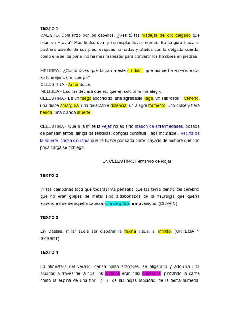 Textos en Prosa para Recursos Literarios | PDF