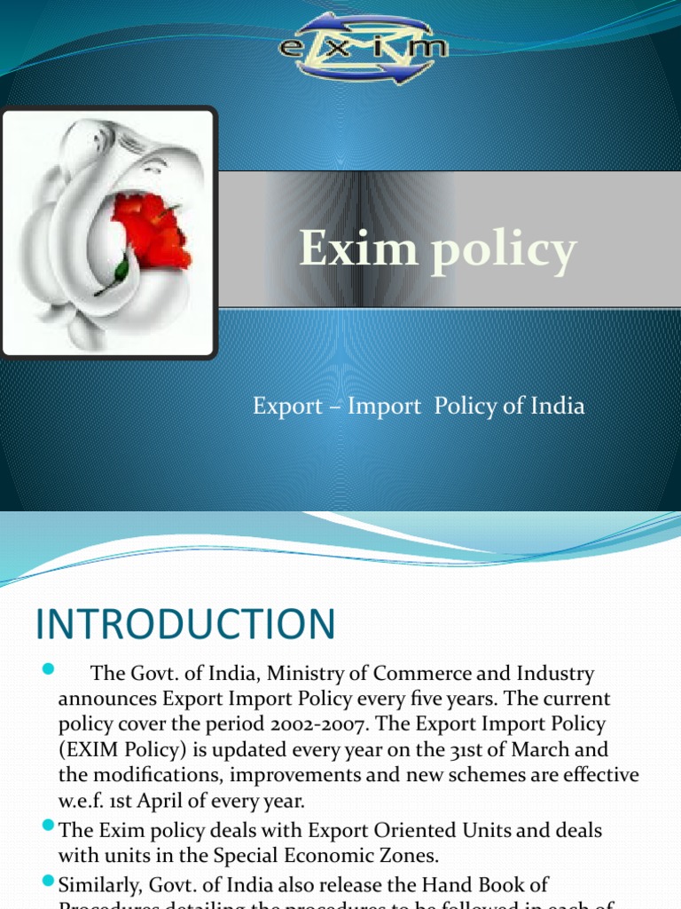 Exim Policy | PDF | Economies | Trade