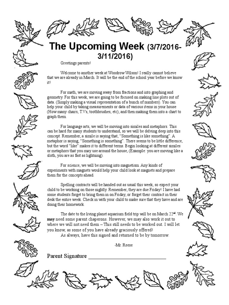 Woodrow Wilson Weekly Update: 3/7-3/11 | PDF