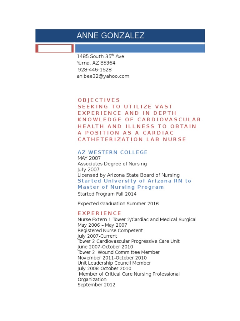 Anne Gonzalez Professional Resume | PDF | Wellness