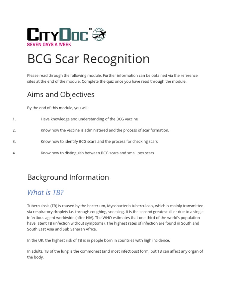 BCG Scar Recognition | Tuberculosis | Vaccines