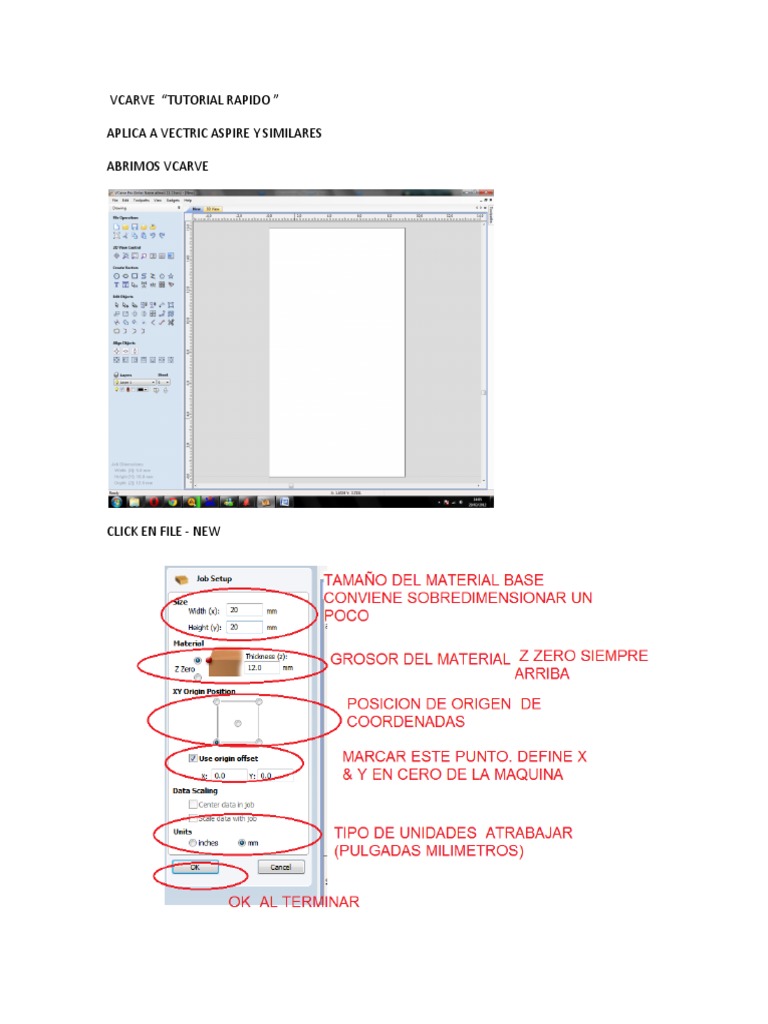 VECTRIC Tutorial Basico | PDF | Informática | Software