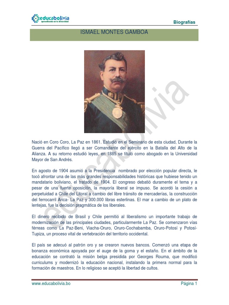 Ismael Montes Gamboa | PDF | Bolivia | Chile