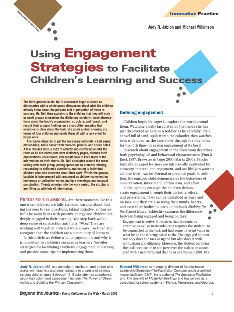 Using Engagement Strategies To Facilitate Childrens Learning and ...