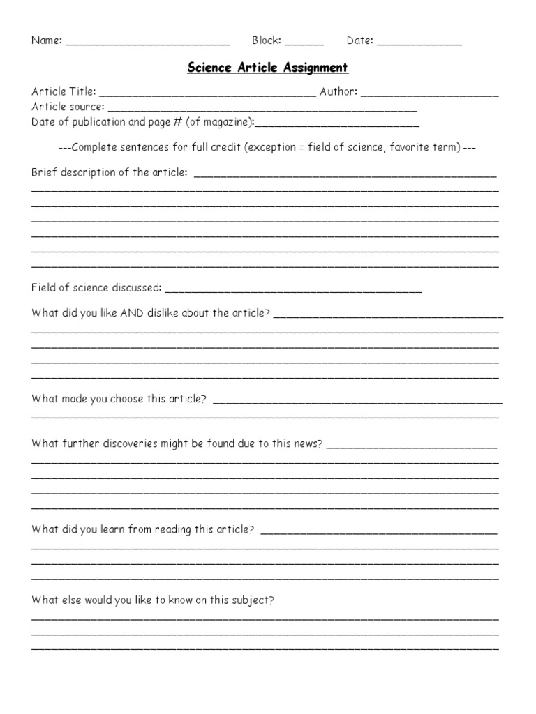 Science Article Template | PDF