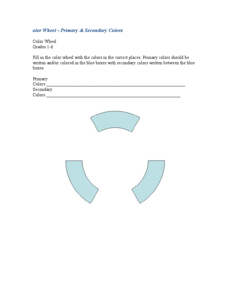 Color Wheel for Grades 1-6 | PDF | Career & Growth