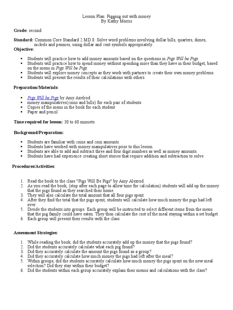 2nd Grade Money Math Fun | PDF