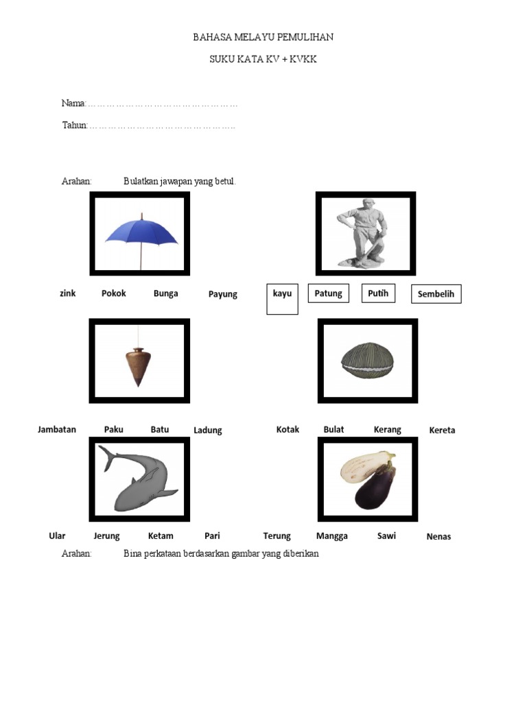 Lembaran Kerja KV + KVKK | PDF