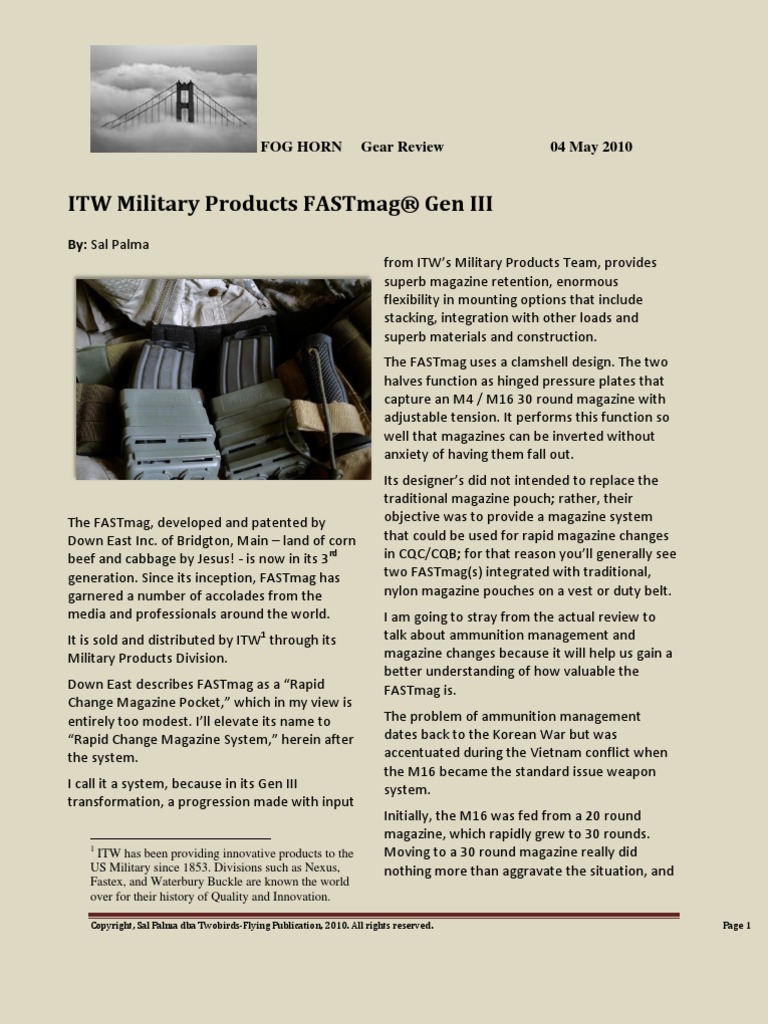 ITW Fast Mag Gen III - Review | PDF | Ammunition | Equipment