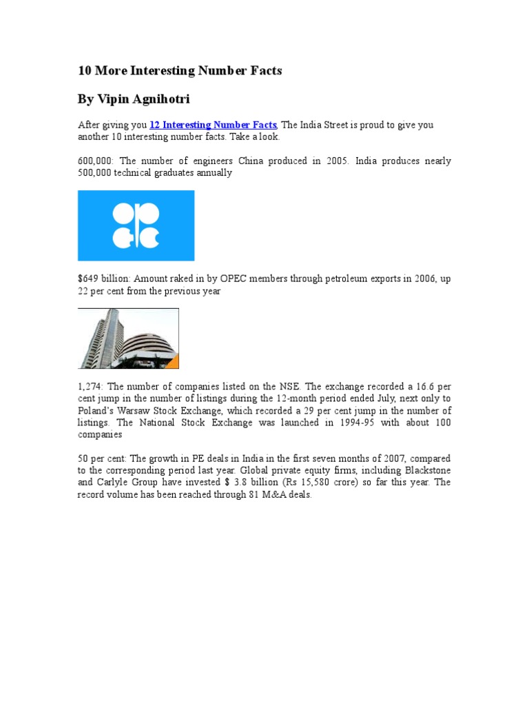 10 More Interesting Number Facts | PDF