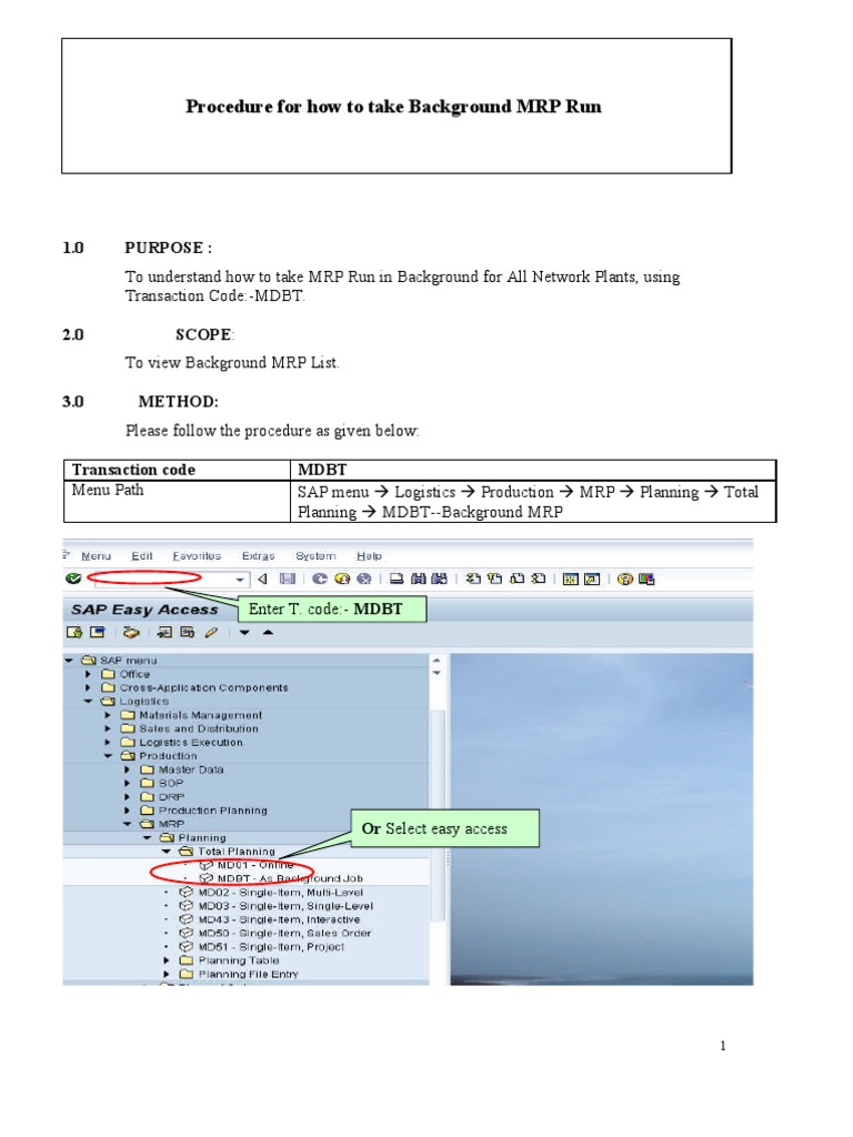 Background MRP Procedure | PDF | Information Technology | Areas Of ...