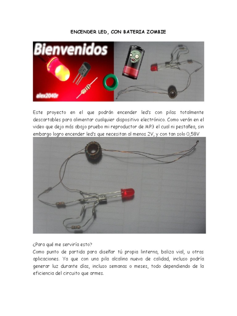 Encender Led | PDF | Diodo emisor de luz | Transistor