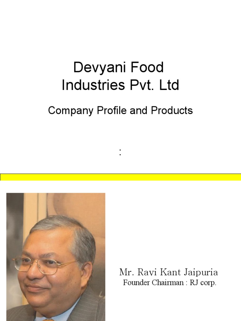 Devyani Food Industries Pvt. LTD: Company Profile and Products | PDF ...