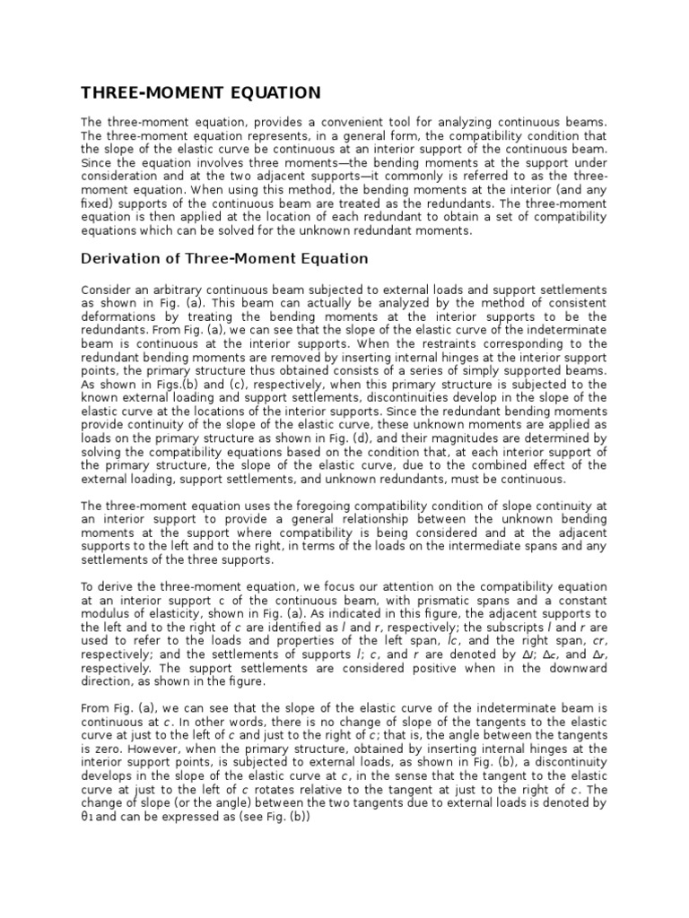 Mod3 Three Moment Equation | Bending | Beam (Structure)