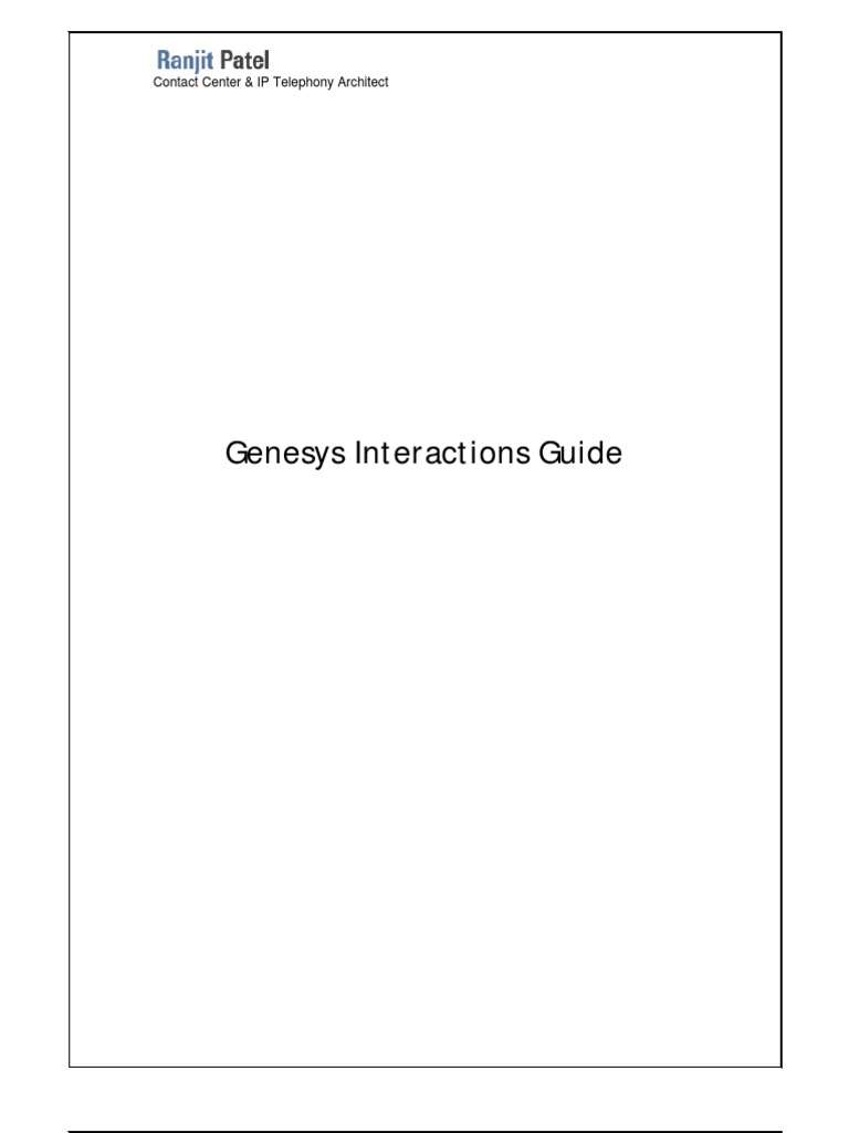 Genesys Interactions Guide v1.0 | PDF | Interactive Voice Response ...