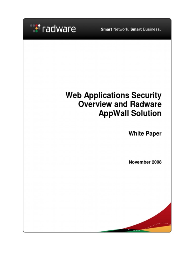 Web Applications Security Overview and AppWall Solution | PDF