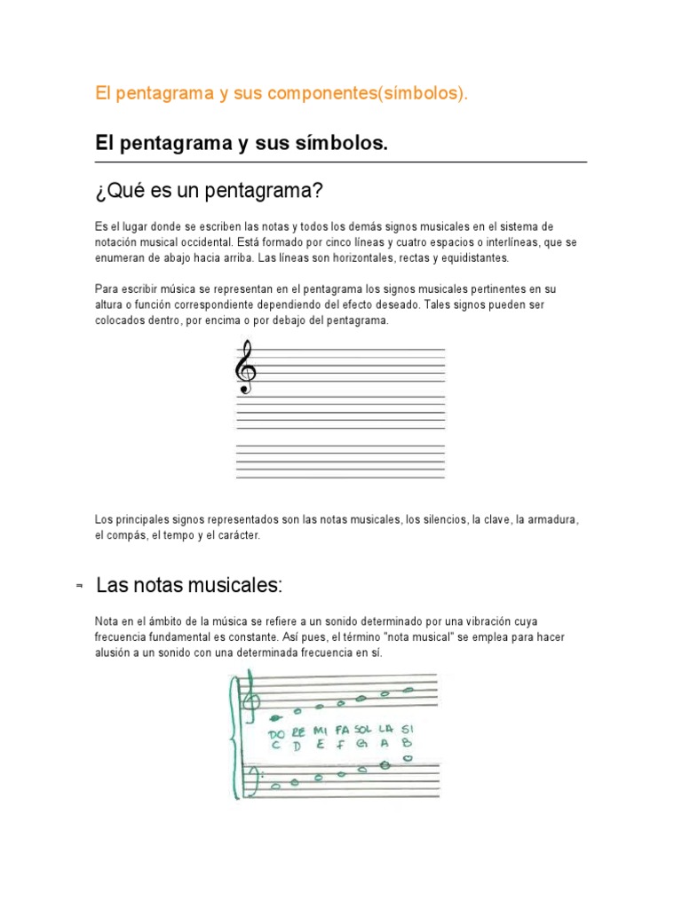Partes y elementos del pentagrama | PDF