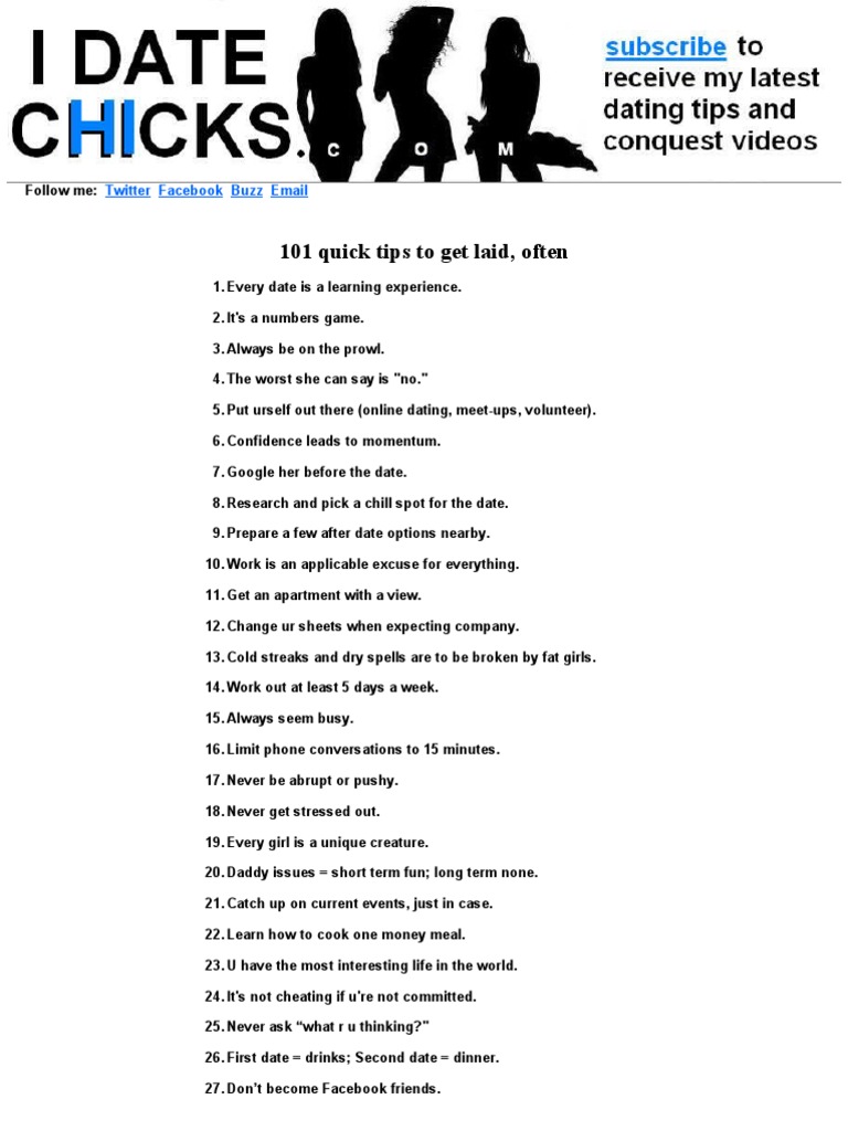 101 Dating Tips for Success | PDF | Wellness