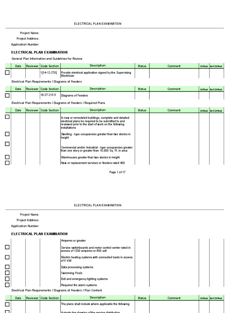 Checklist Electrical | Lighting | Electricity