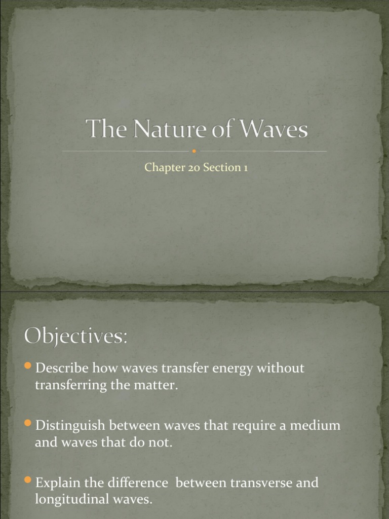 The Nature of Waves CH 20.1 8th | PDF | Science And Technology | Waves