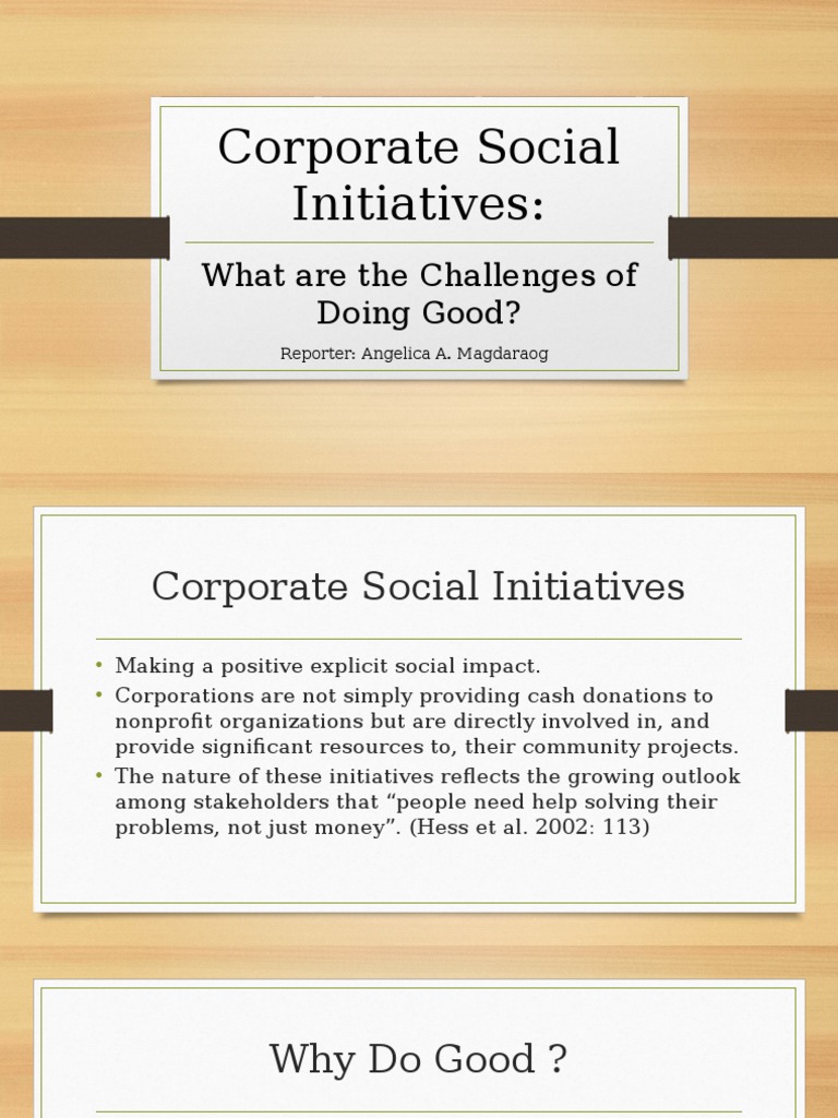 Corporate Social Initiatives | PDF | Corporate Social Responsibility ...