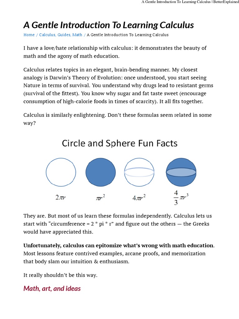 A Gentle Introduction To Learning Calculus – MMKB