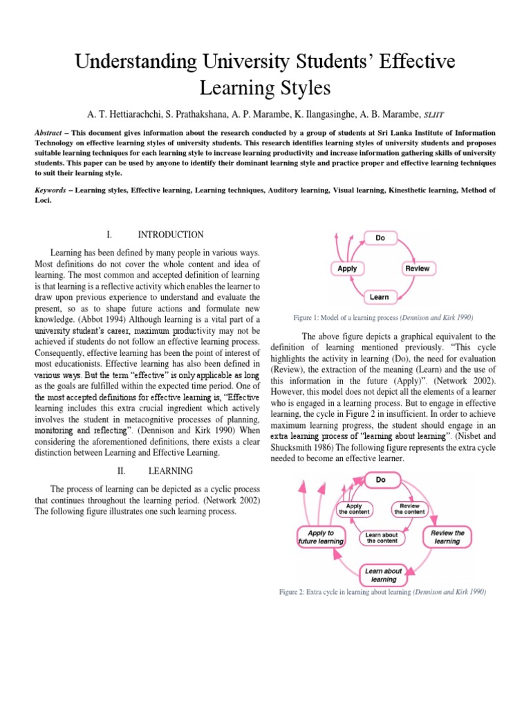 Understanding University Students' Effective Learning Styles | PDF ...