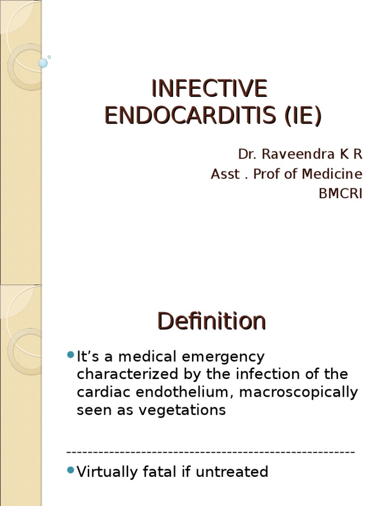 Overview of Infective Endocarditis | PDF | Medical Specialties ...