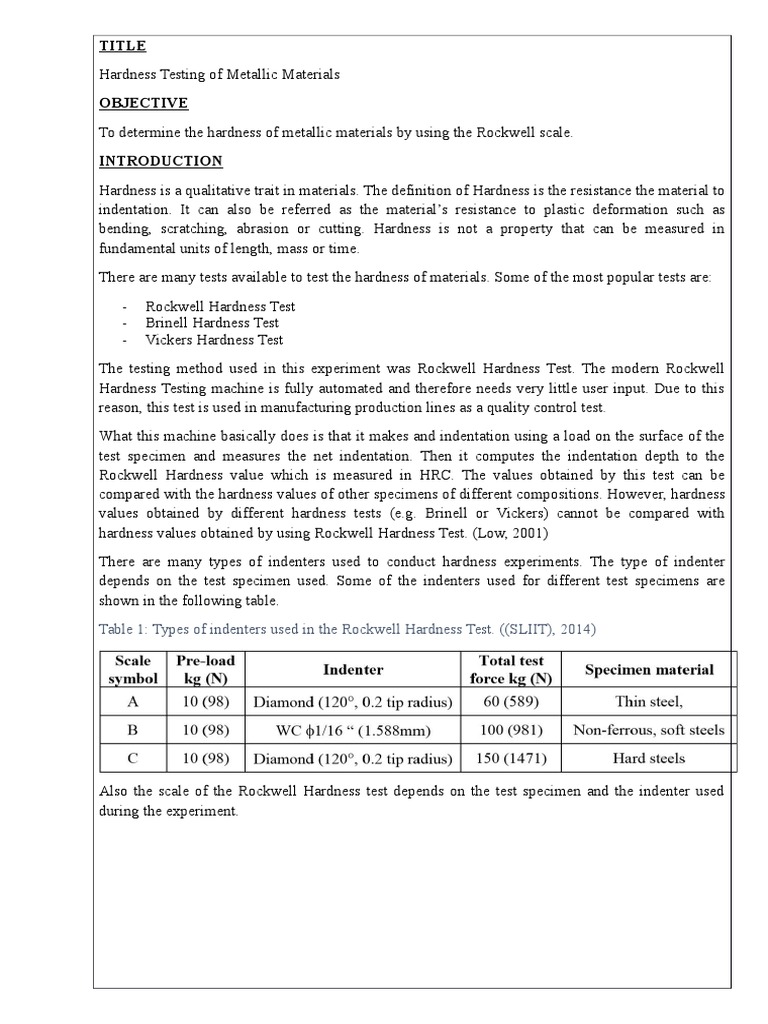 Hardness Testing of Metallic Materials | PDF | Hardness | Chemical ...