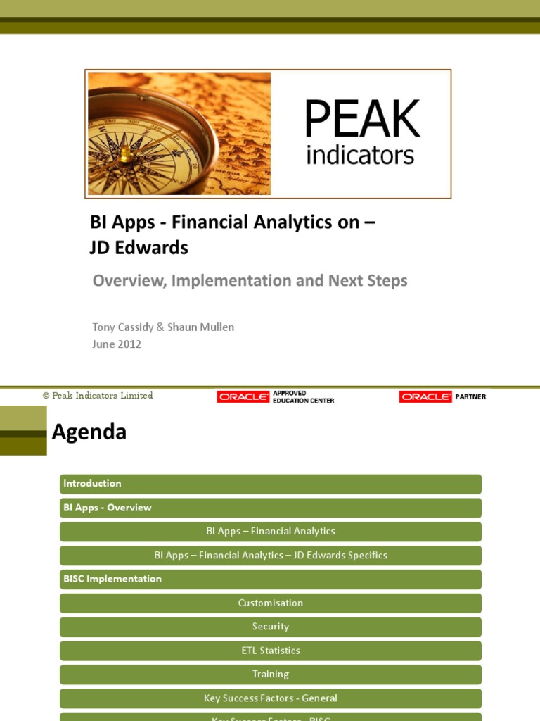 Business Intelligence Applications For Financial Analytics On Jde ...