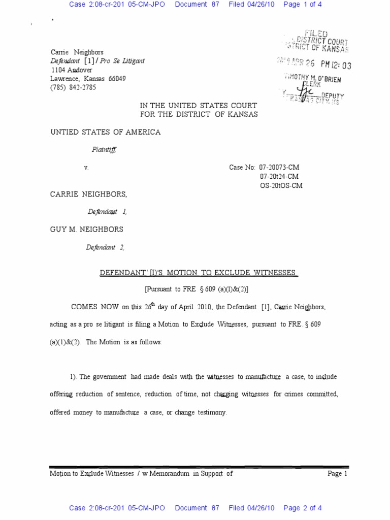 Defendant Pro Se Litigant | PDF | Federal Rules Of Evidence | Witness