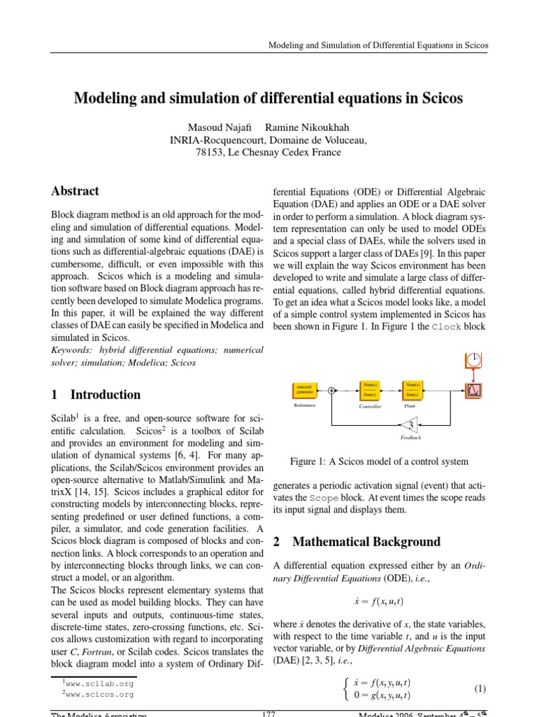 Modeling and Simulation of Differential Equations in Scicos | PDF ...