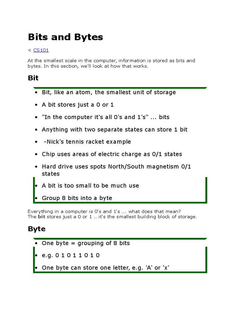 Bits Bytes | PDF | Bit | Byte