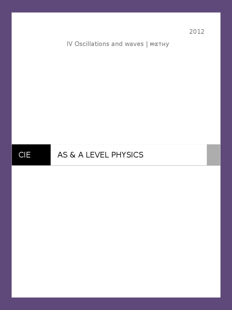 4 Oscillations and Waves | PDF | Resonance | Waves