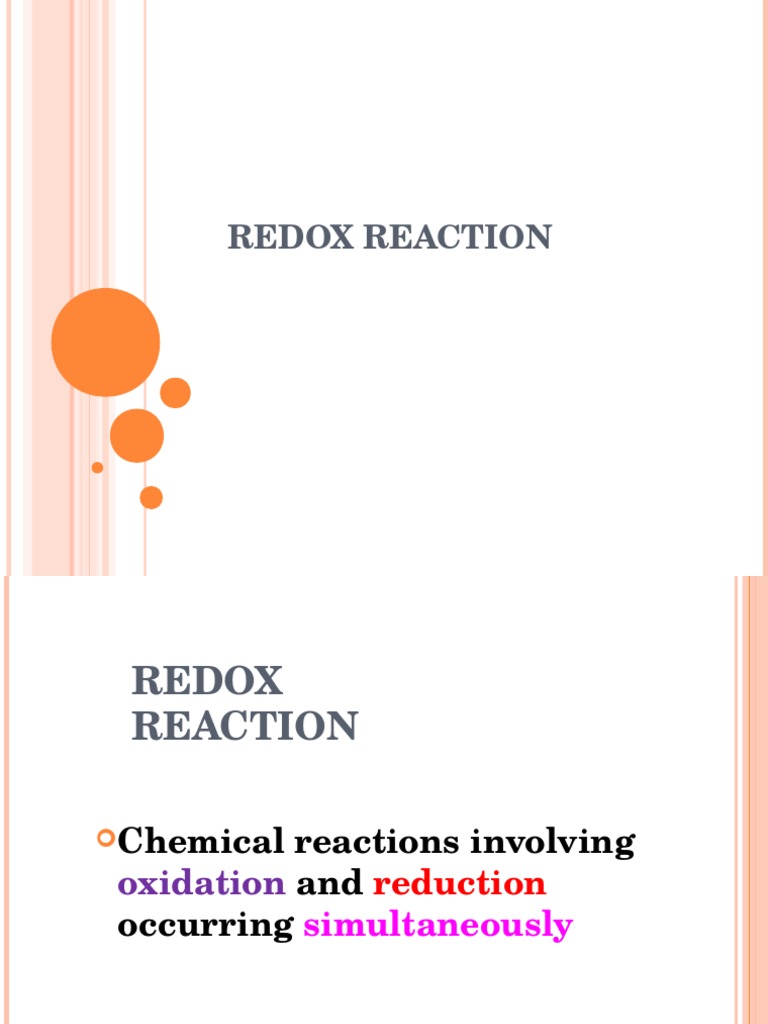 Redox Reaction | PDF | Redox | Chemical Reactions