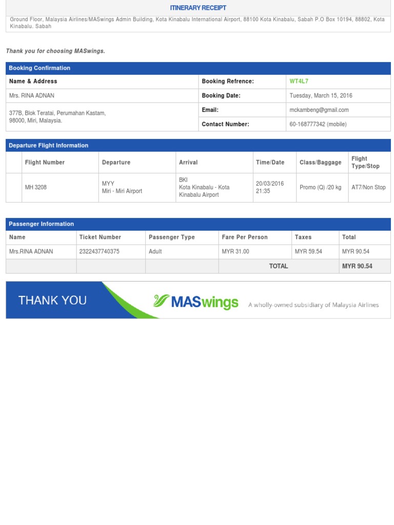 Booking Confirmation: Name & Address Booking Refrence: Booking Date ...