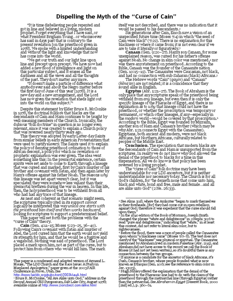 LDS Doctrine and Covenants Handout 18: D&C 84, 107, OD-2 | PDF | Canaan ...