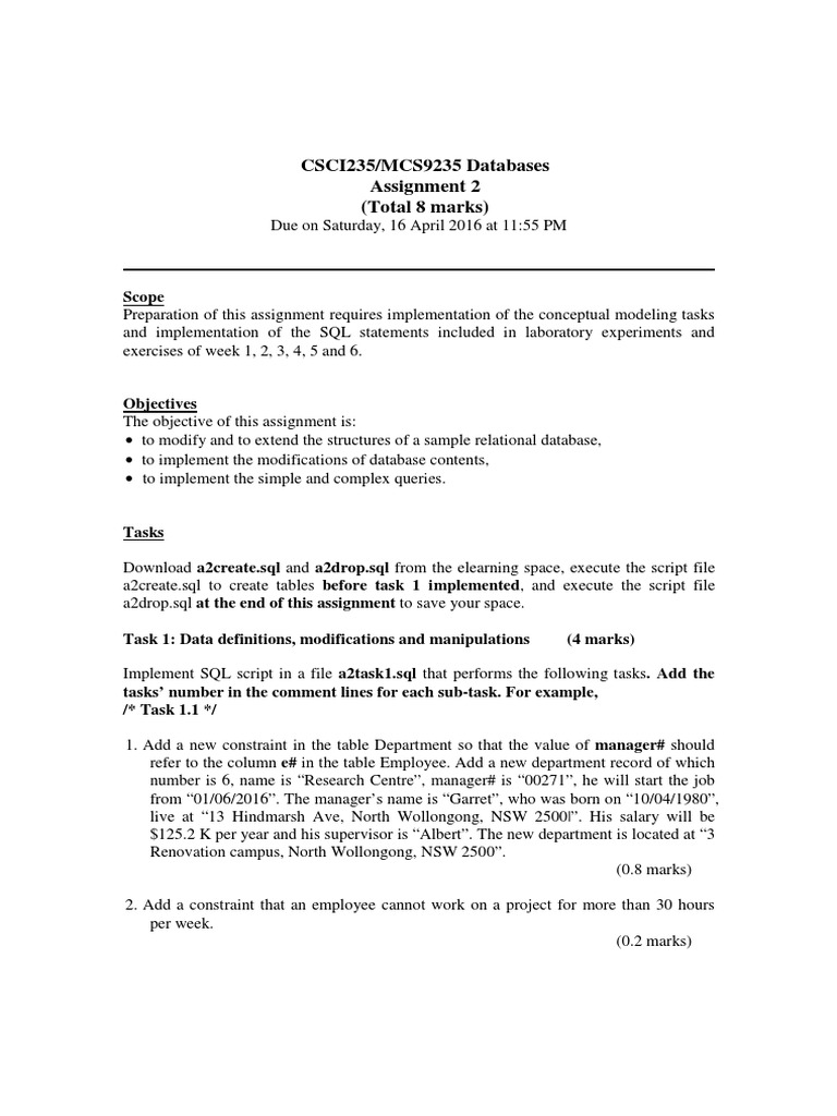 Assignment 2 CSCI235 | PDF | Data Management Software | Areas Of Computer Science