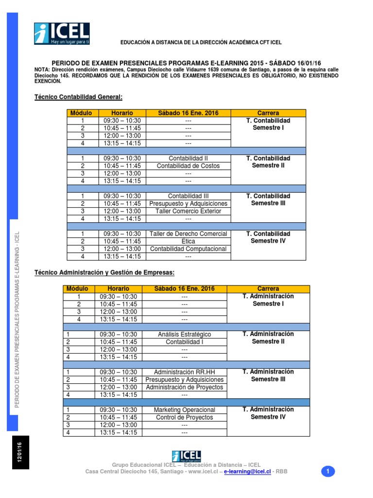 Periodo Examen e Learning 160116 v2 | PDF | Tecnologia Educacional | Business