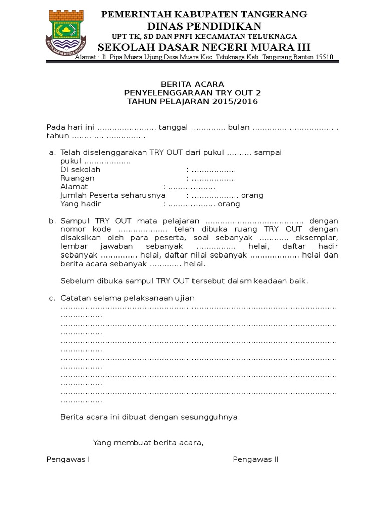 Berita Acara Try Out | PDF | Memasak, Makanan, & Anggur