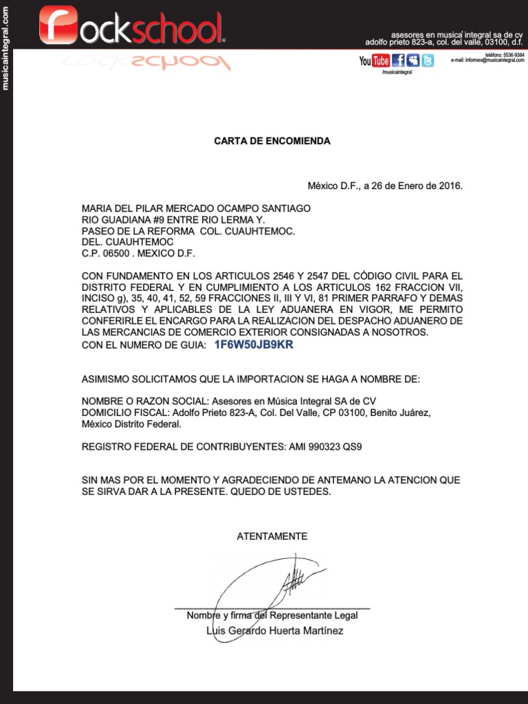 Carta Encomienda | PDF