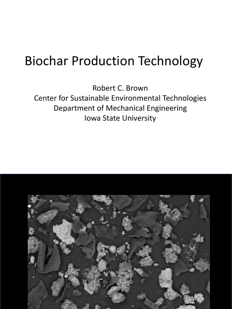 Biochar Production Technology - Slide 1 | PDF | Pyrolysis | Gasification
