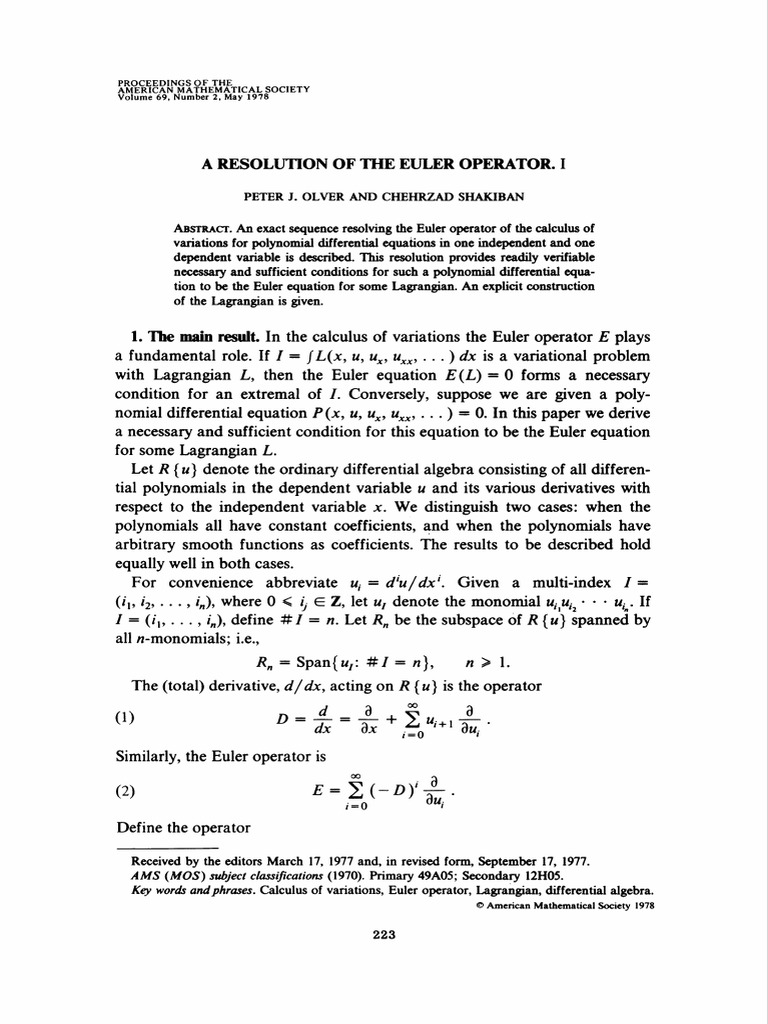 P Olver | PDF | Calculus Of Variations | Variable (Mathematics)